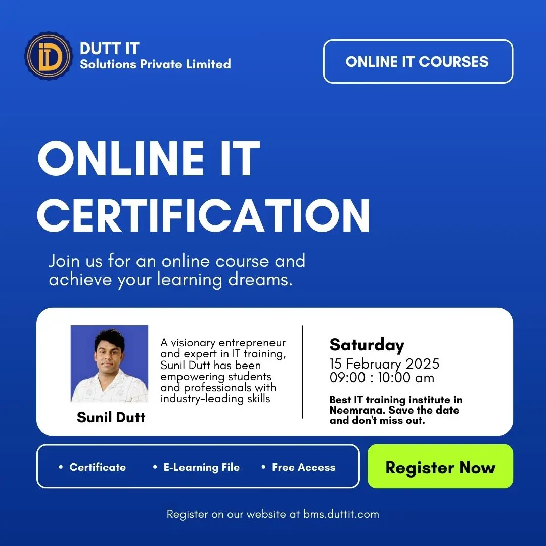 IT Certification by Dutt IT Solutions Pvt. Ltd.